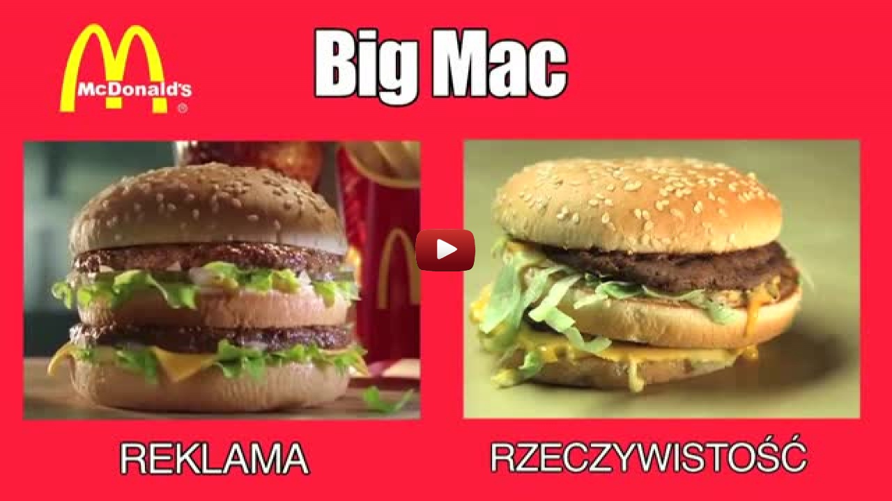 Reklamy, a jak w rzeczywistości wygląda fastfood - wiocha.pl absurd 1132480